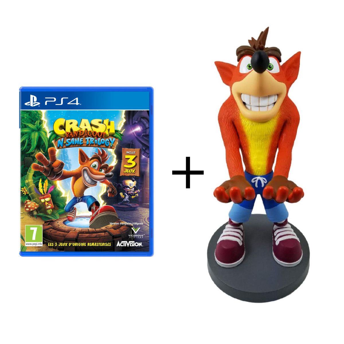 Crash Bandicoot N'Sane Trilogy PS4 + Figurine Crash Bandicoot Cable ...