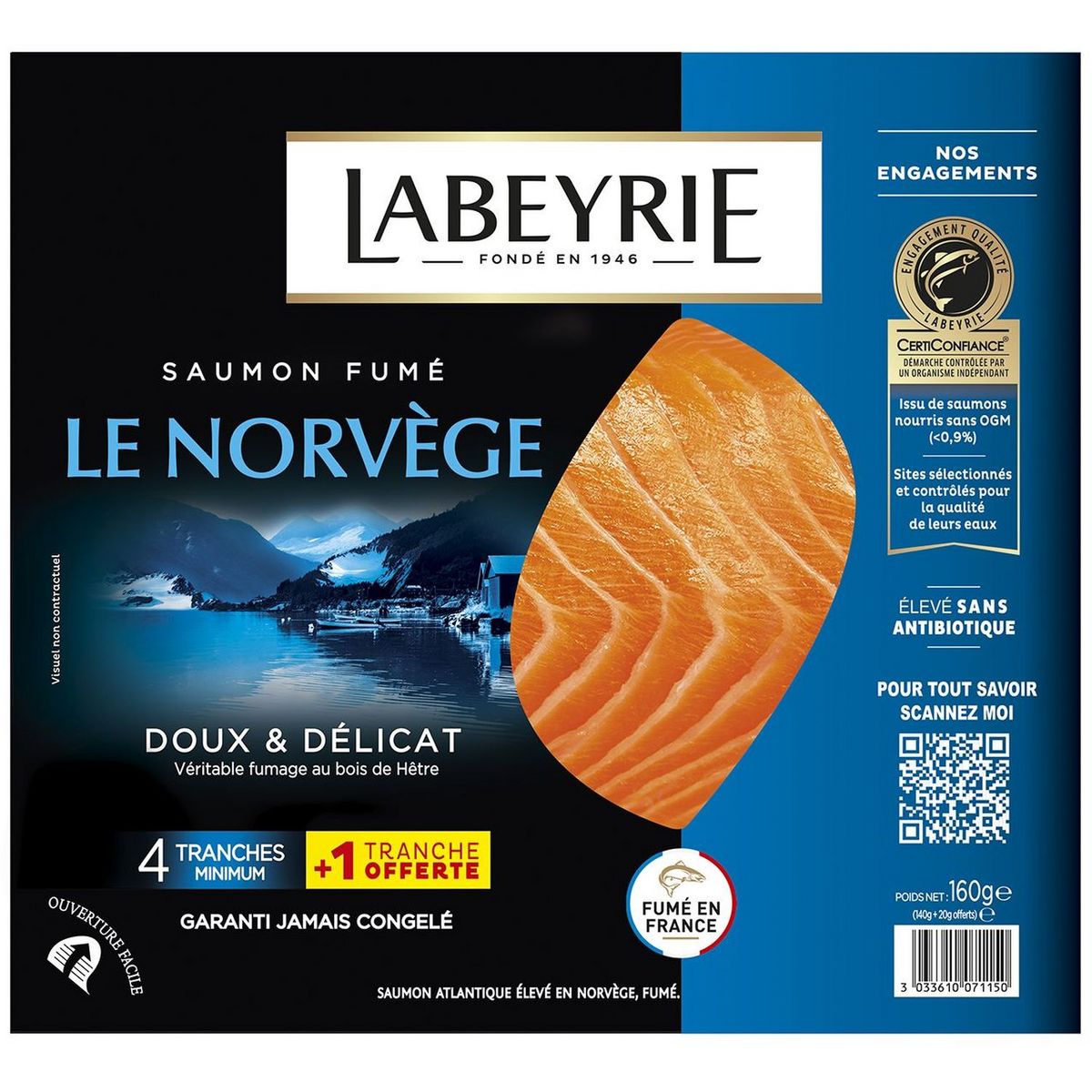 LABEYRIE Saumon fumé de Norvège 4 tranches +1offerte 160g pas cher ... LABEYRIE Saumon fumé de Norvège 4 tranches +1offerte 160g pas cher ...